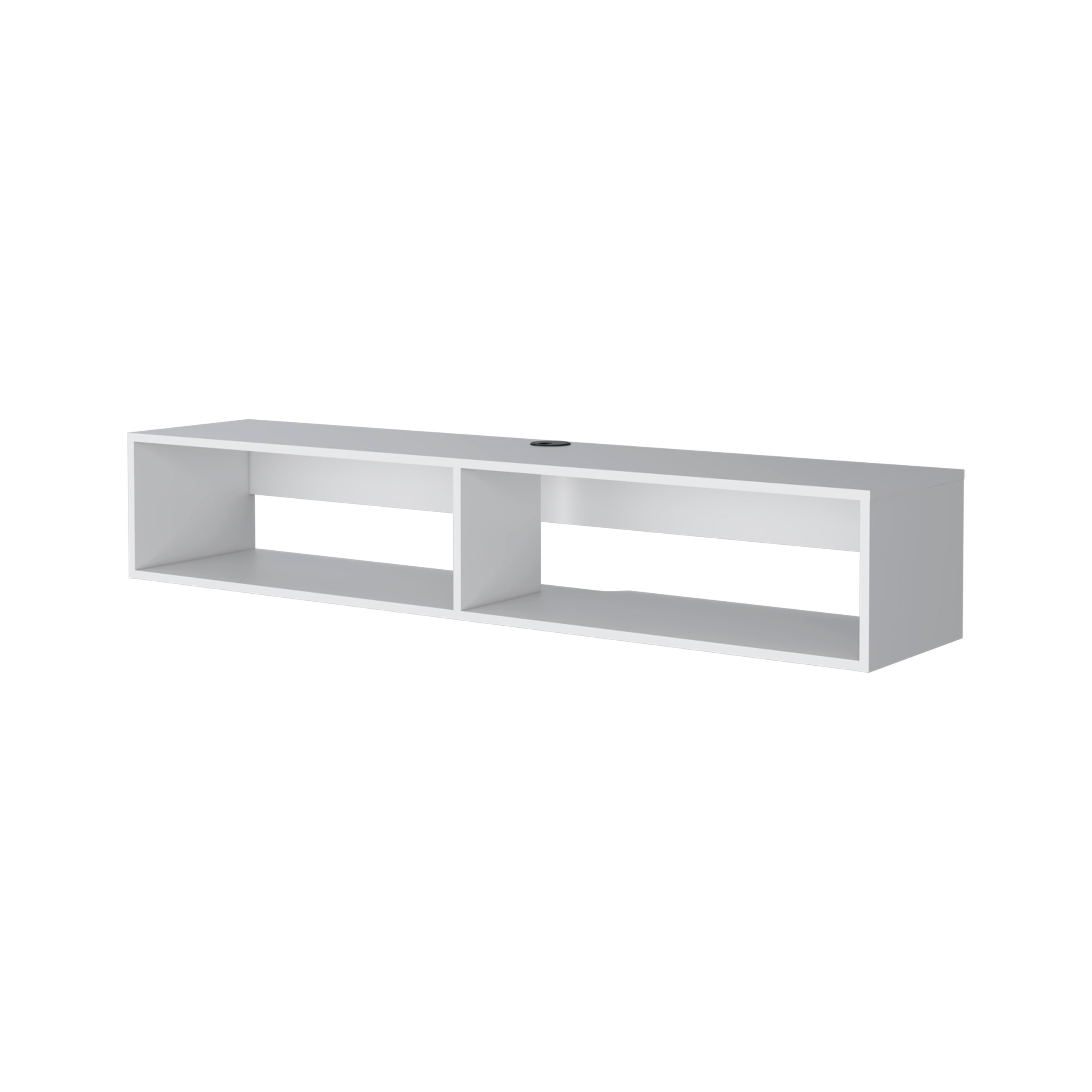 Central Floating media rack in melamine with two shelves,white – FM ...